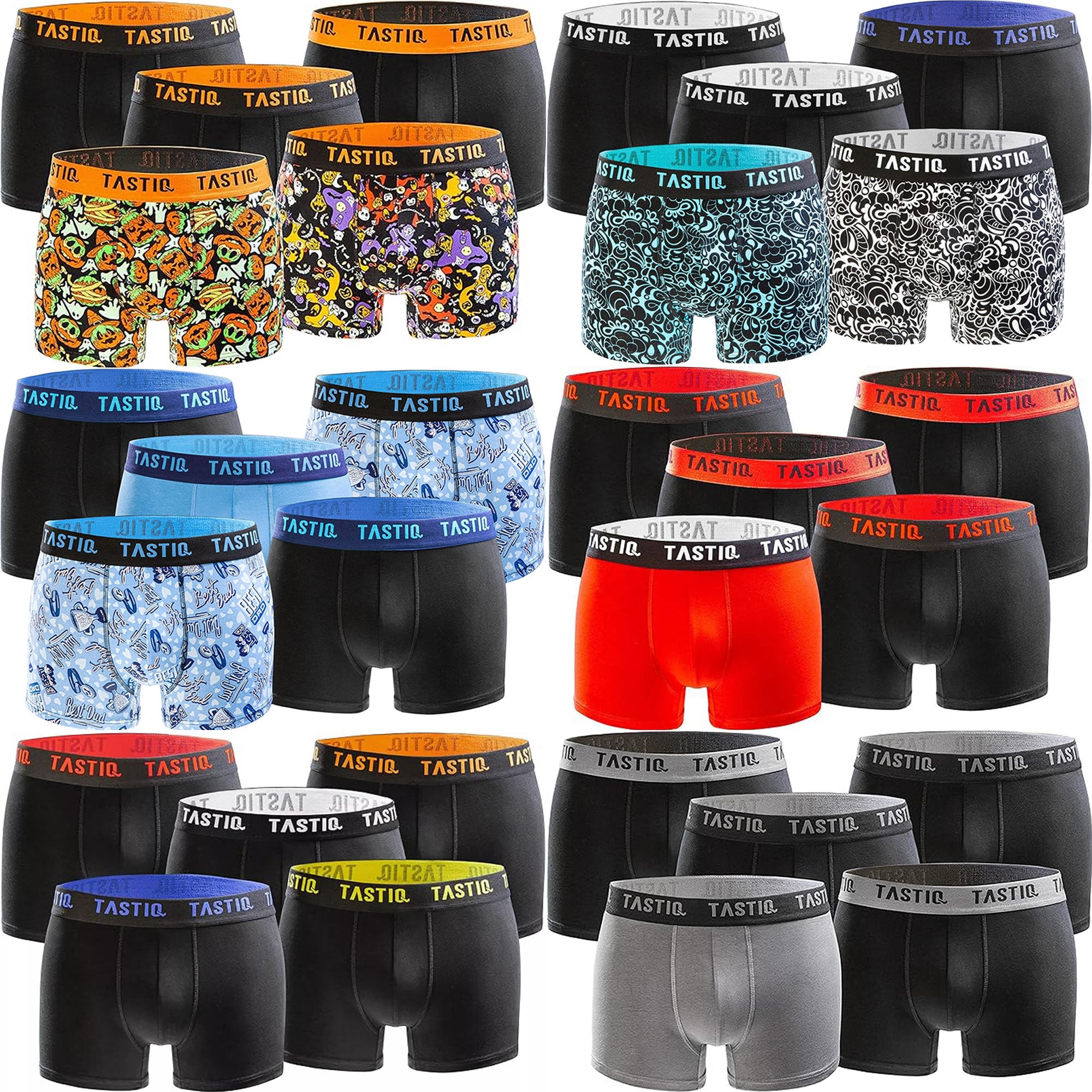 TASTIQ Herren Boxershorts 5er Pack in Geschenkbox | Komfort S–XXL