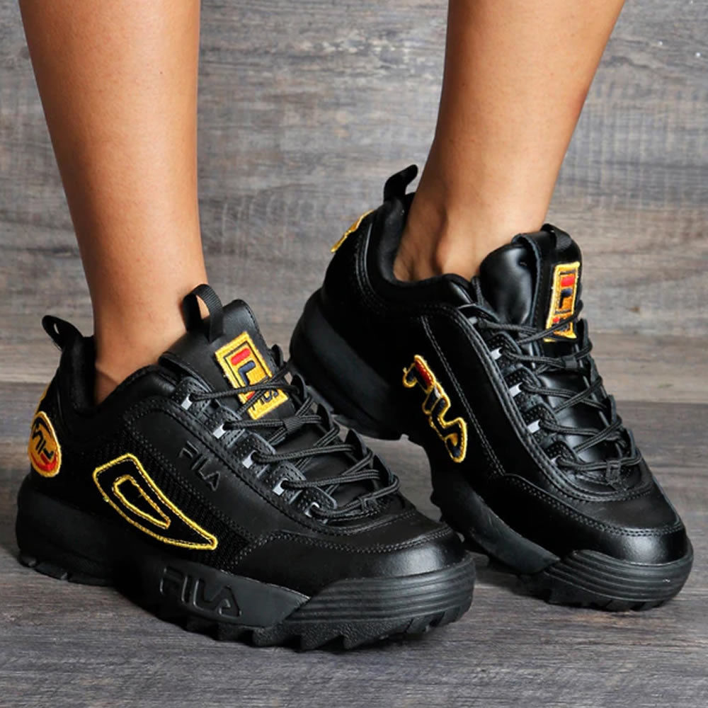 FILA Disruptor Sneaker Patches II Damen Schuh Low Schwarz