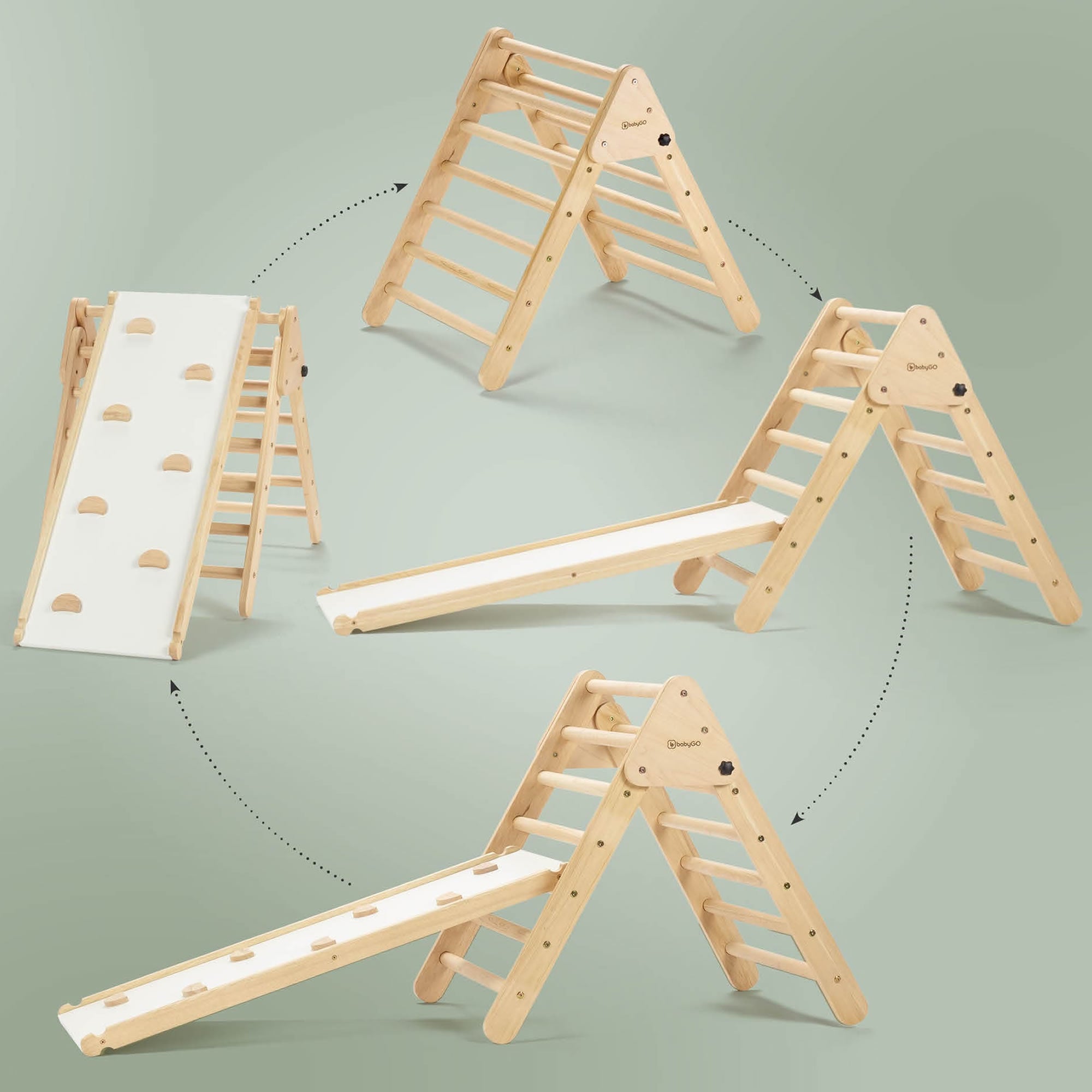 Klettergerüst Kletterdreieck Rutsche 2in1 Montessori